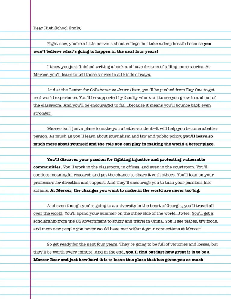 Letter To My High School Self - 2020